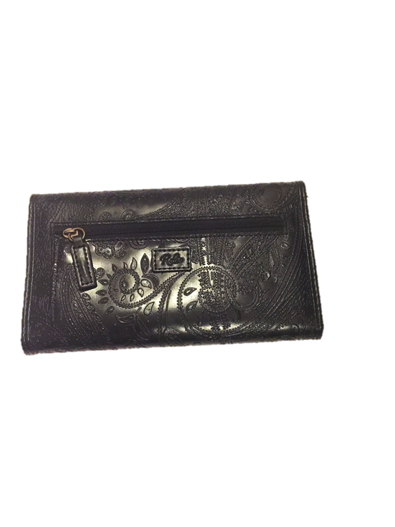 Relic Trifold Checkbook Wallet Black Embossed Paisley Design – Repeat Love
